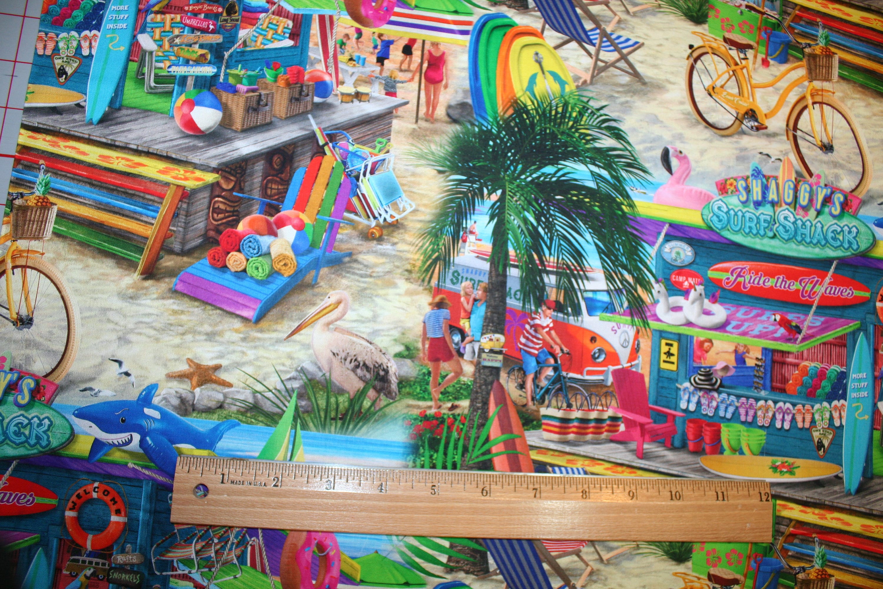 Surf Beach and Coastal Theme Fabric shaggy's | Etsy