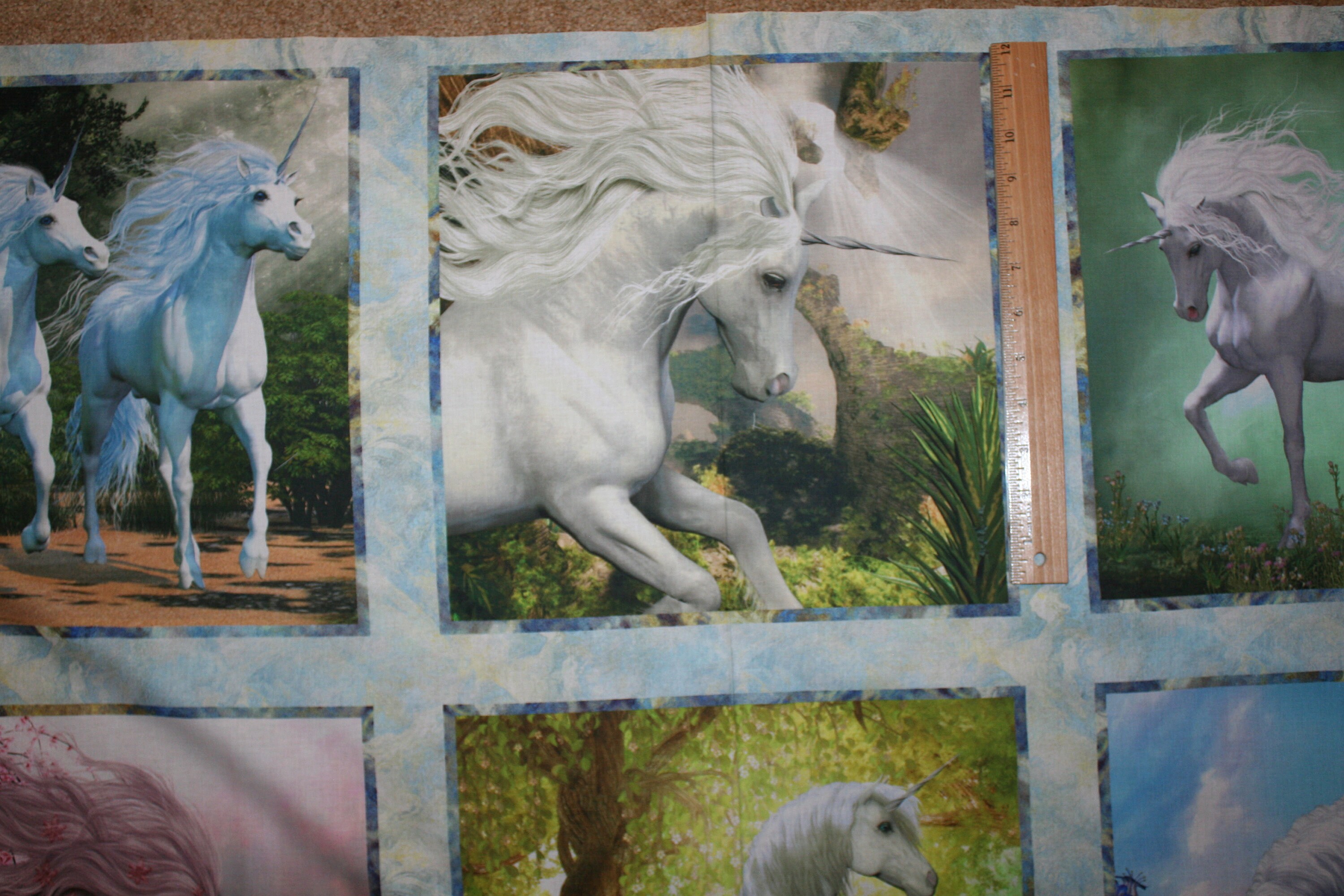 Great UNICORN Fabric PANEL of Blocks ~ in the Beginning Fabrics ...