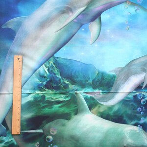 Wonderful Dolphin Fabric Panel dazzling Dolphins Brilliant Tones and ...