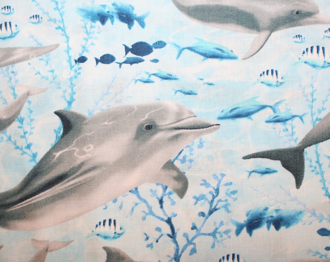 Wonderful DOLPHIN FABRIC Sea Life & Ocean Fabric Excellent - Etsy