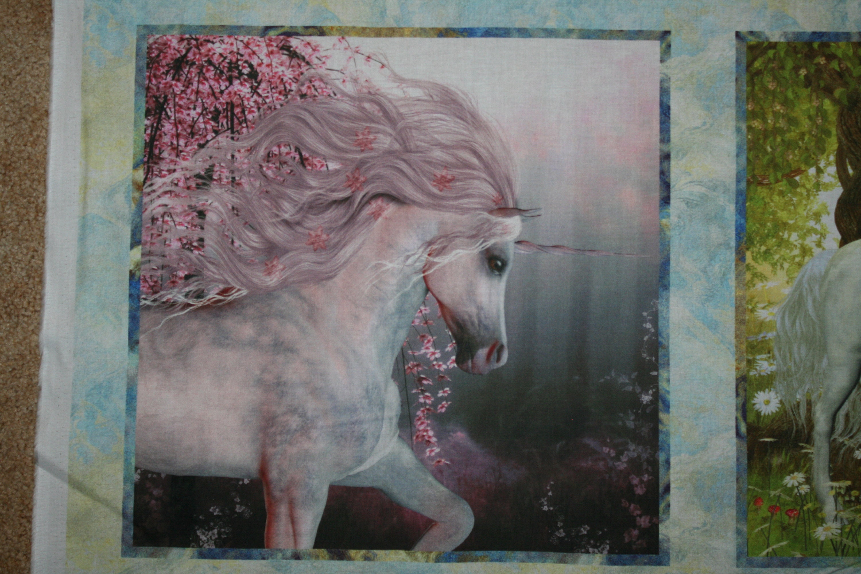 Great UNICORN Fabric PANEL of Blocks ~ in the Beginning Fabrics ...