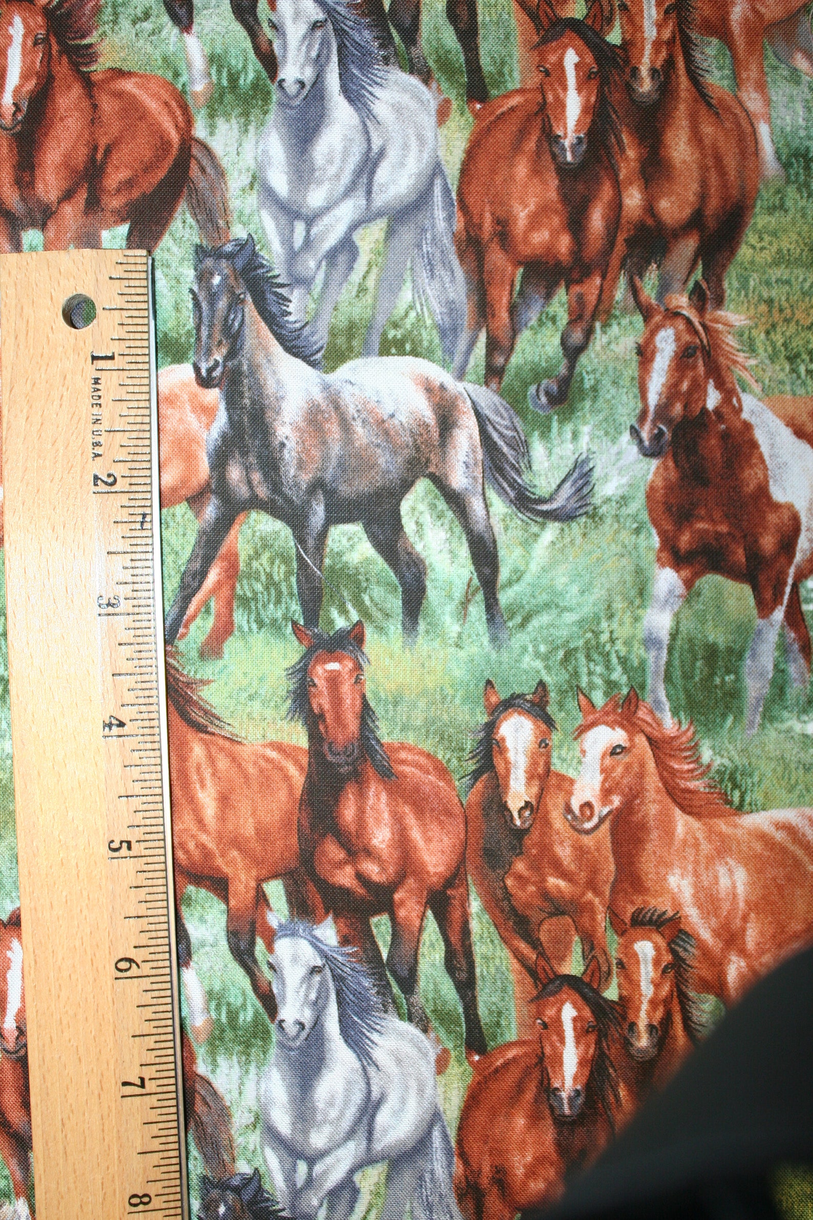 Great HORSE FABRIC Beautiful Horses Running on Grass Allover - Etsy