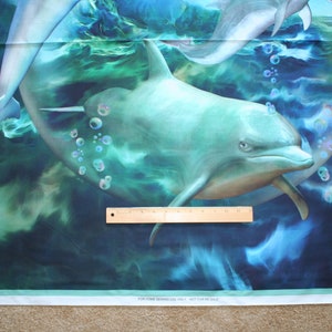 Wonderful Dolphin Fabric Panel dazzling Dolphins Brilliant Tones and ...