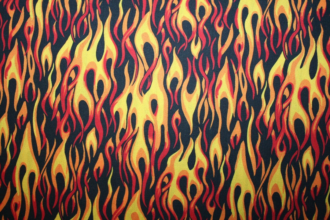 FABULOUS FIRE FABRIC by Windham Fabrics Brilliant Fire Flames hold the ...