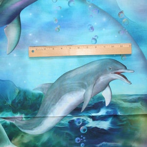 Wonderful Dolphin Fabric Panel dazzling Dolphins Brilliant Tones and ...