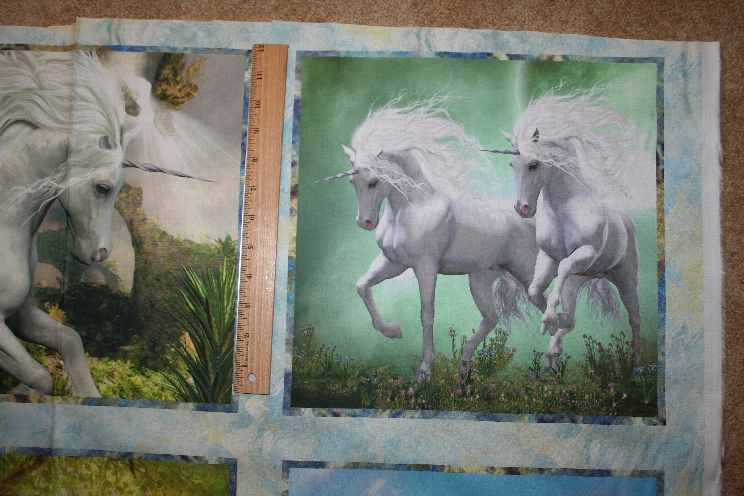 Great UNICORN Fabric PANEL of Blocks ~ in the Beginning Fabrics ...
