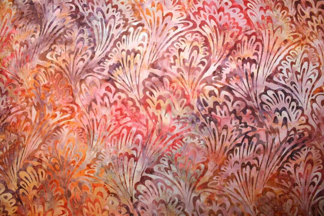 Gorgeous Coral Peach Batik ~ "portofino" Collection ~SORBET Color ~high ...