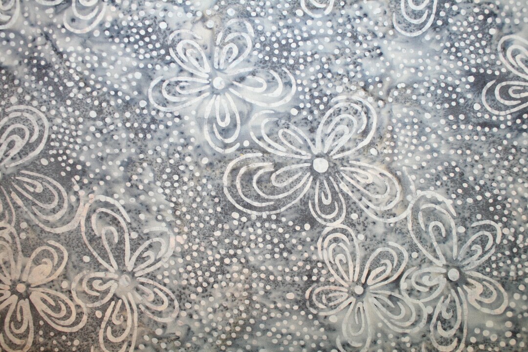 Blue Gray Flower Batik "celestial Dance" Wilmington Batiks ~ Wonderful ...