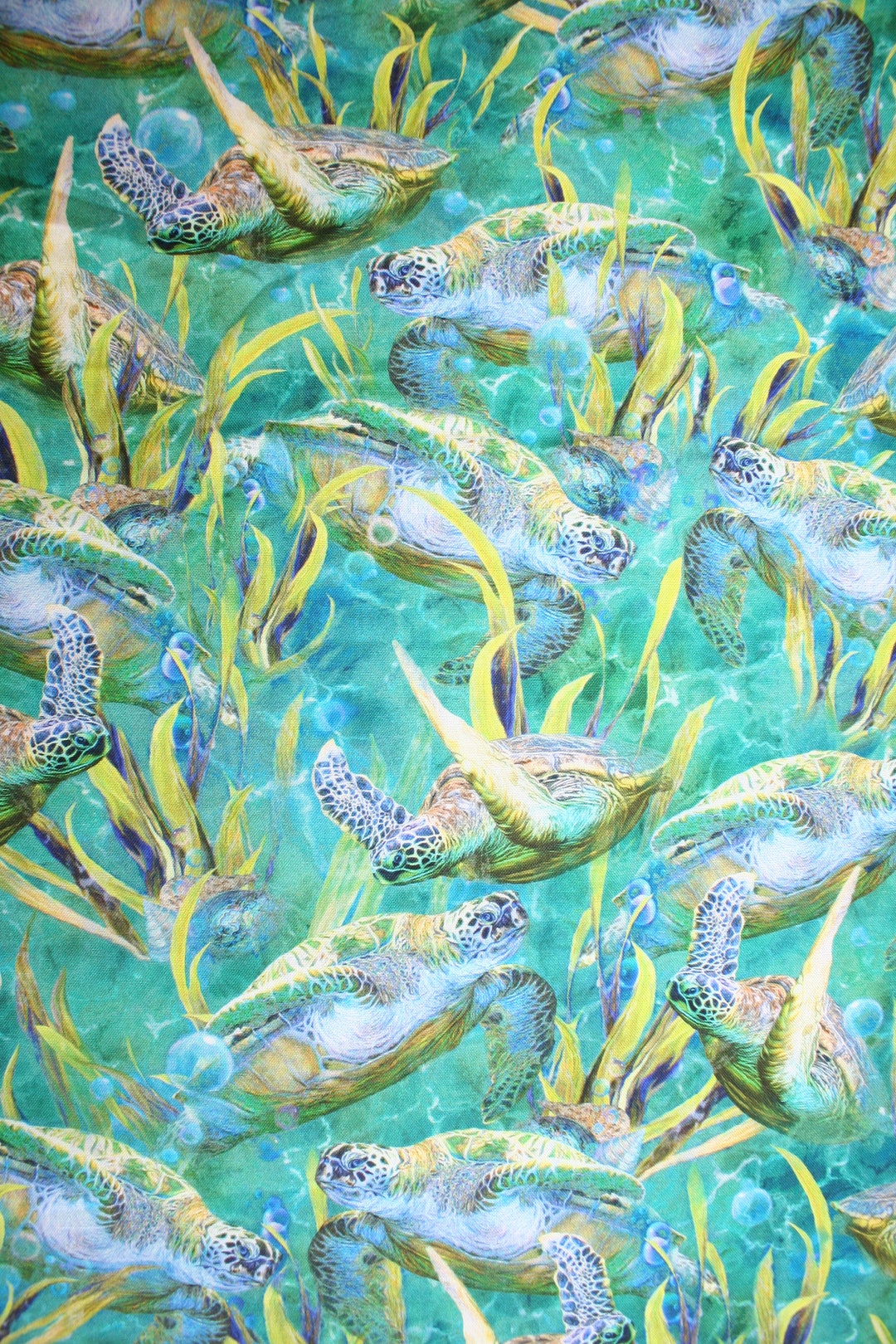 Wonderful Sea Turtle Fabric "turtle Odyssey" ~ Brilliant Tones ...