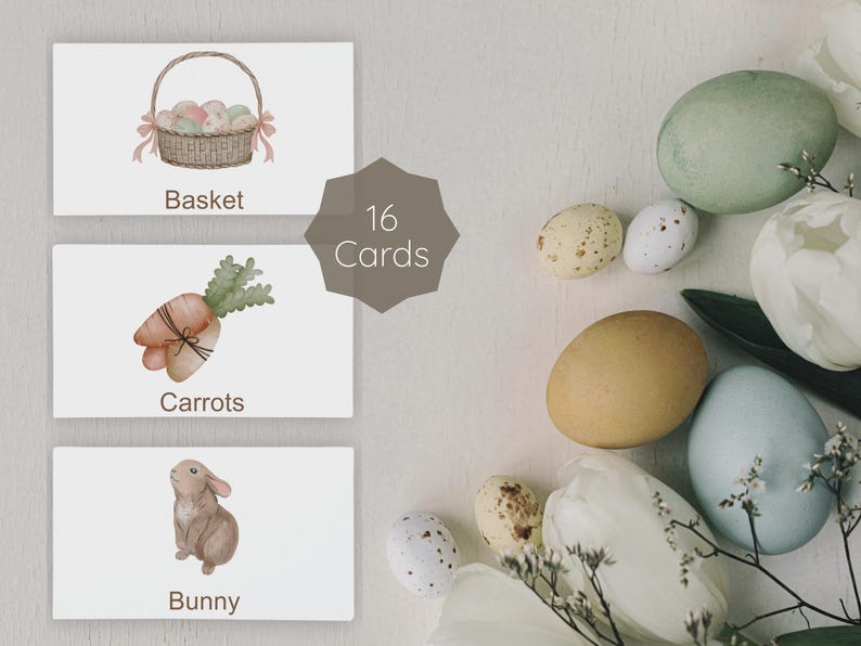 Easter Printable Flashcards for Toddlers | Watercolor Sensory Learning ...