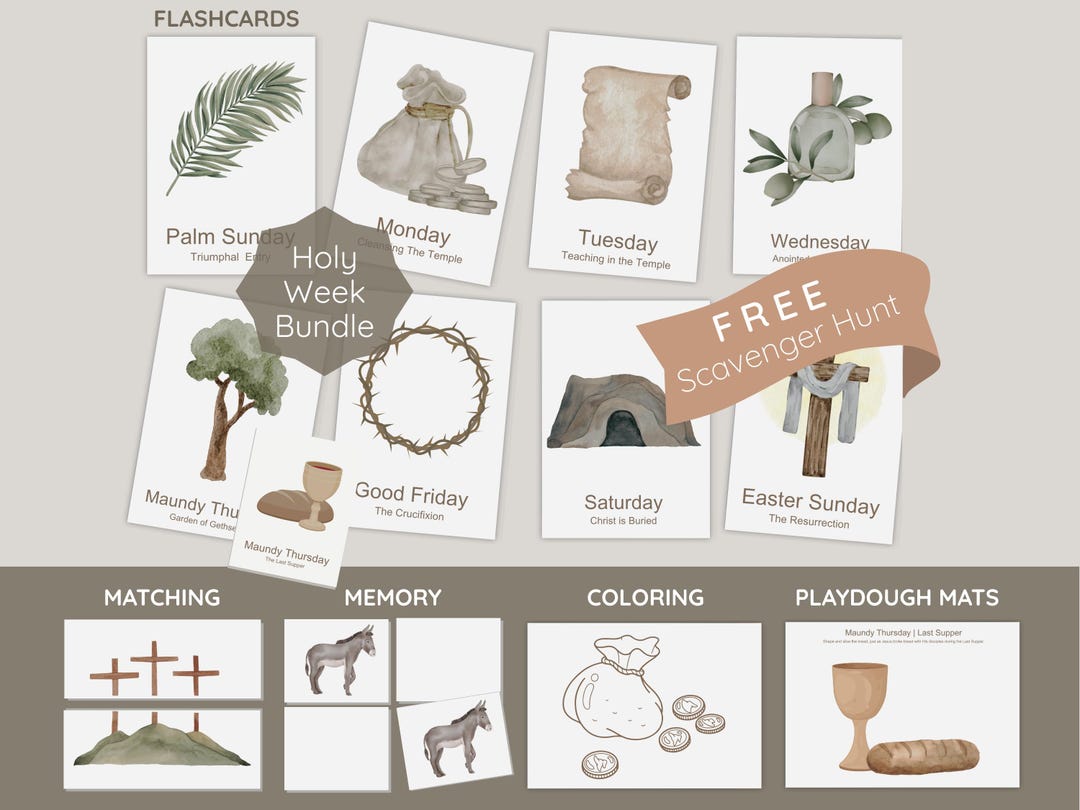 Easter Story for Toddlers | Holy Week Playdough Mat | Scripture Cards ...