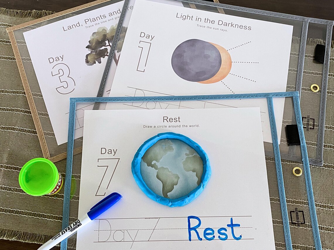 Days of Creation Playdough Mats: Christian Sensory Activity (digital ...