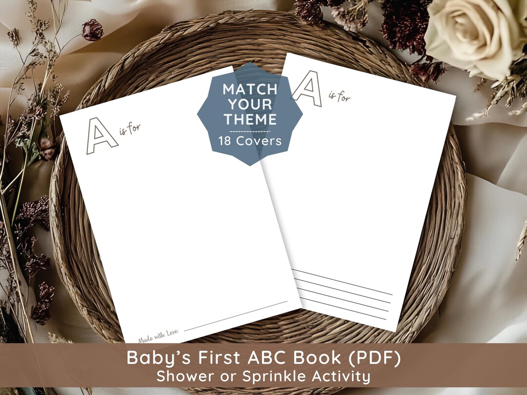 Babys First ABC Book Blank Baby Shower Game: Printable Alphabet ...
