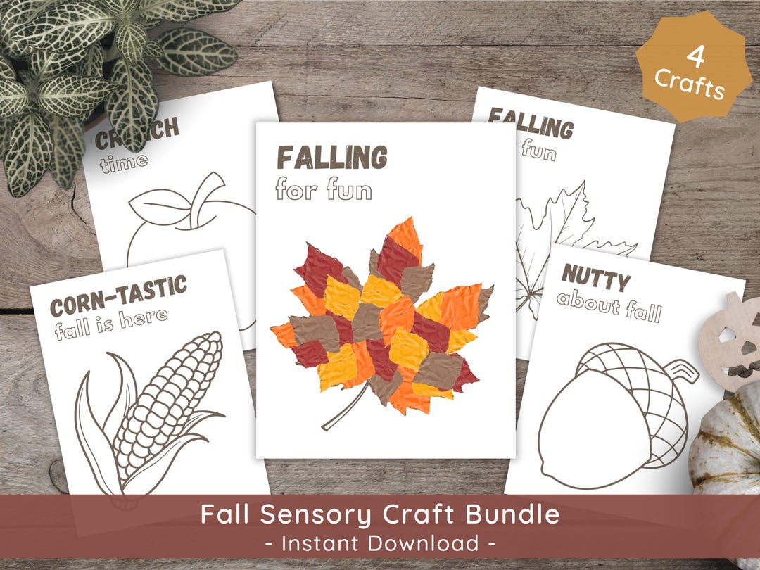 Fall Sensory Craft Bundle for Kids: Autumn Torn Paper Preschool ...