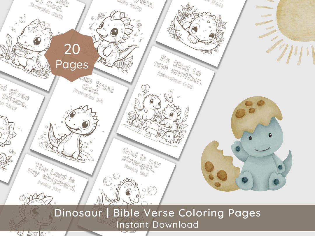 Bible Verse Coloring Pages | Dinosaur Quiet Book Preschool Activities ...