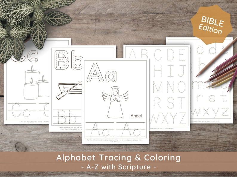 Alphabet Phonics Tracing Worksheets: Christian Homeschool Preschool ...