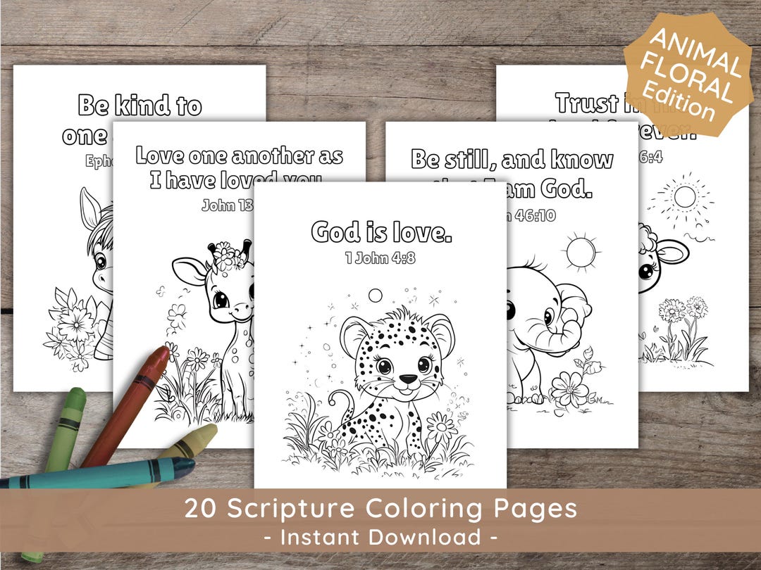 Kids Bible Verse Coloring Pages: Sunday School Printable, Christian ...