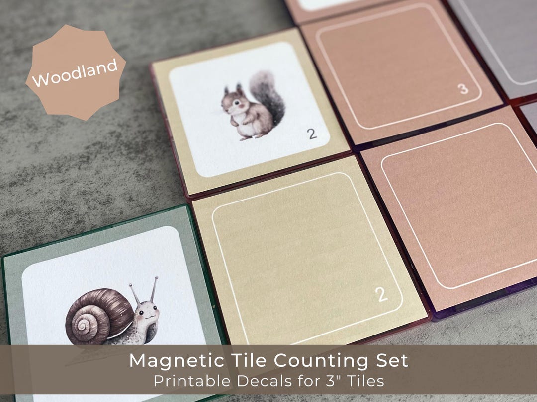 Magnetic Tile Sticker Toppers, Montessori Toddler Activity, Printable 1 ...