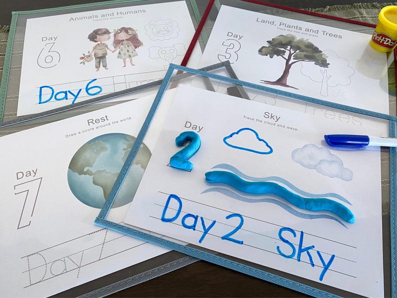 Days of Creation Playdough Mats: Christian Sensory Activity (digital ...