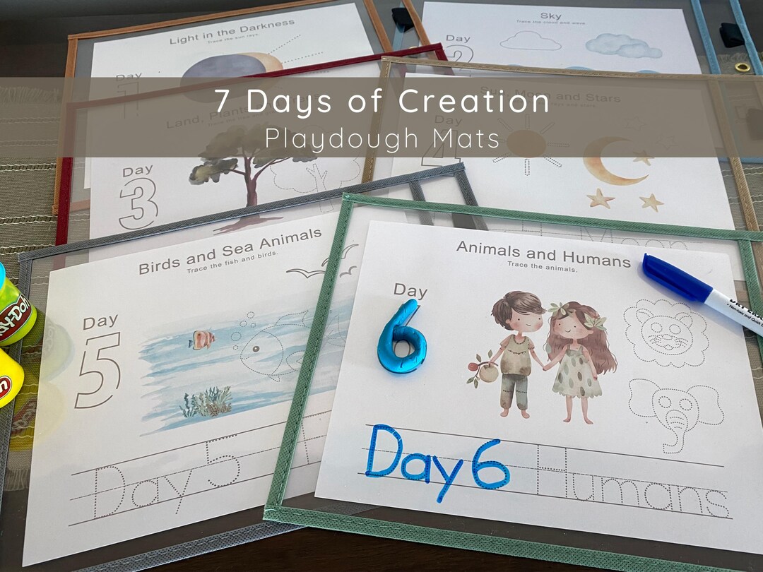 Days of Creation Playdough Mats | Genesis Learning Mats | Tactile ...