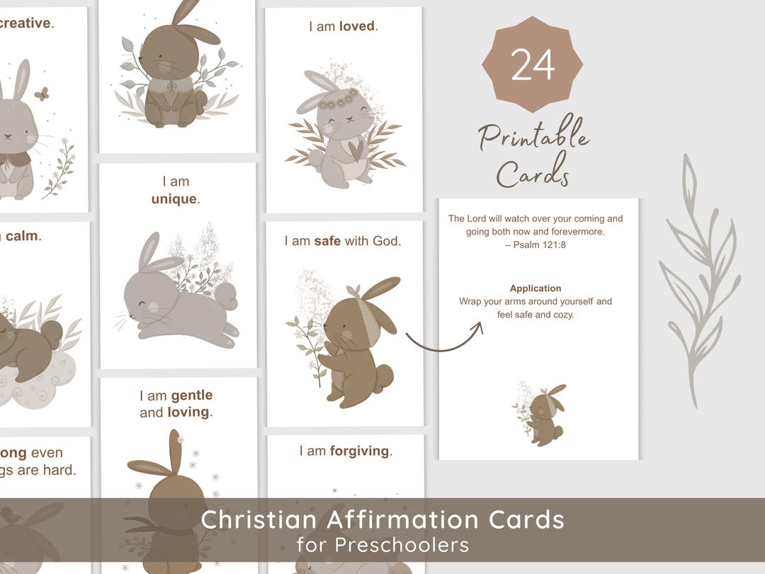 Christian Affirmation Cards for Kids | Scripture Flashcards | Printable ...