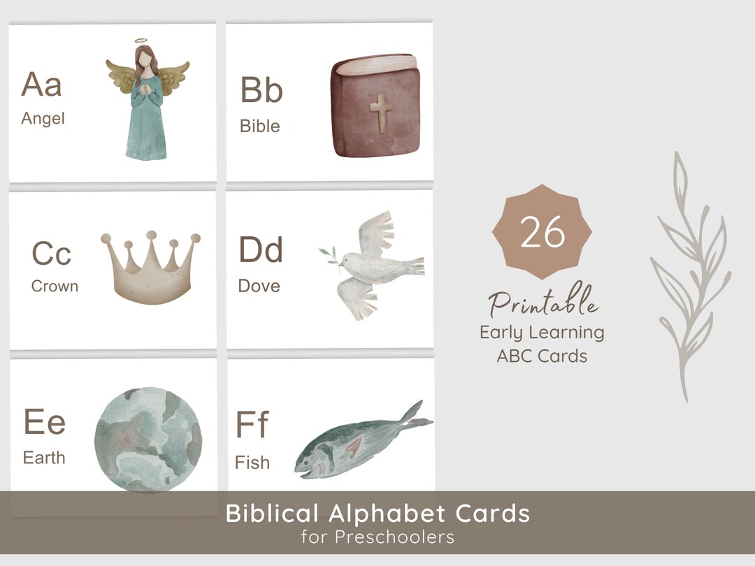 Biblical Alphabet Flashcards | Printable Christian ABC Flashcards ...