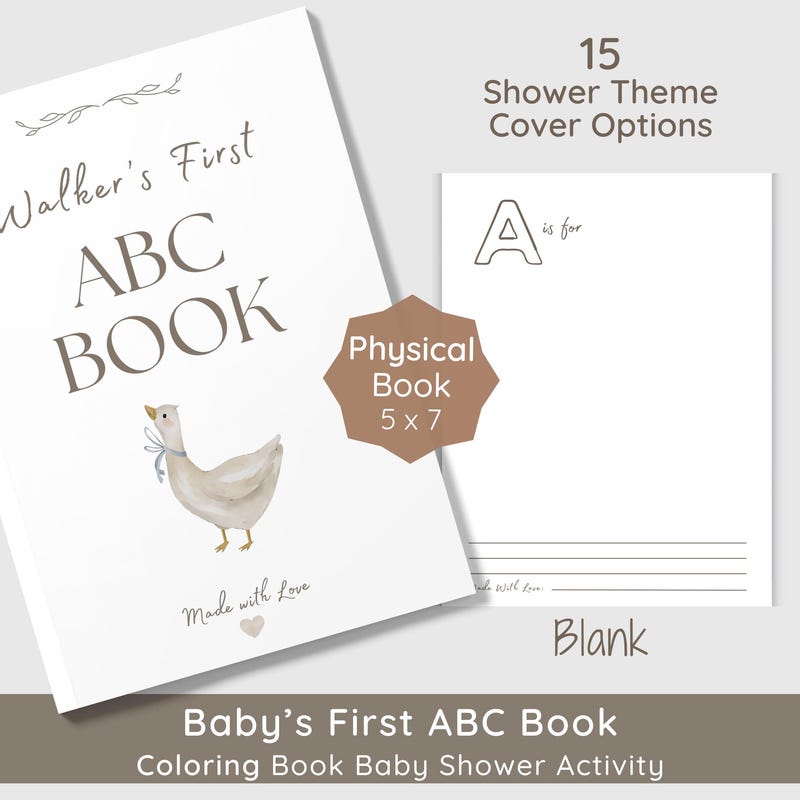 Baby Boy Shower Abc Book - Etsy