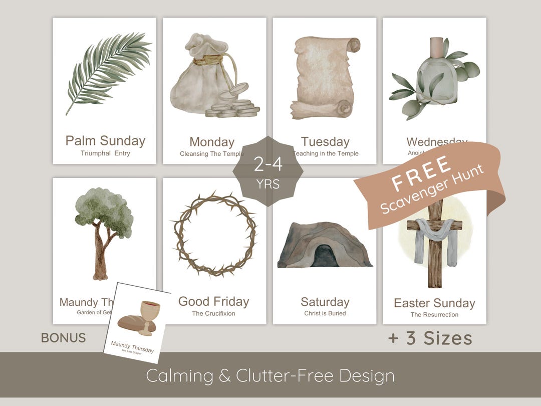 Easter Story for Toddlers | Holy Week Scripture Cards | Easter ...