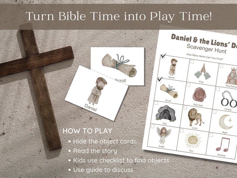 Bible Scavenger Hunt Sunday School Activity: Daniel and the Lions' Den ...