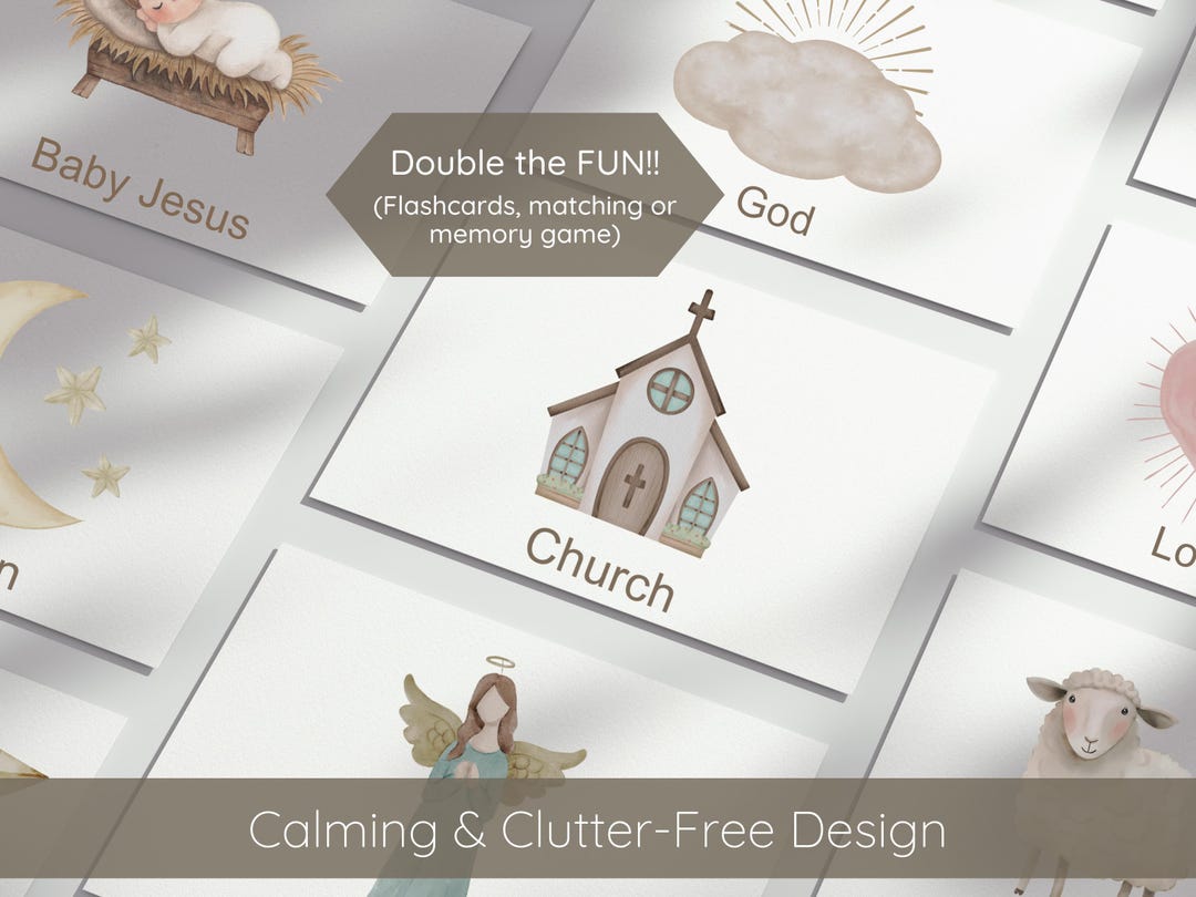 Biblical Flashcards | Christian First Word Toddler Cards | Early Baby ...