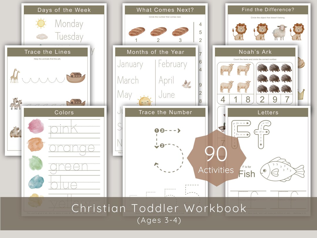 Christian Morning Menu, Printable Preschool Homeschool Busy Book ...