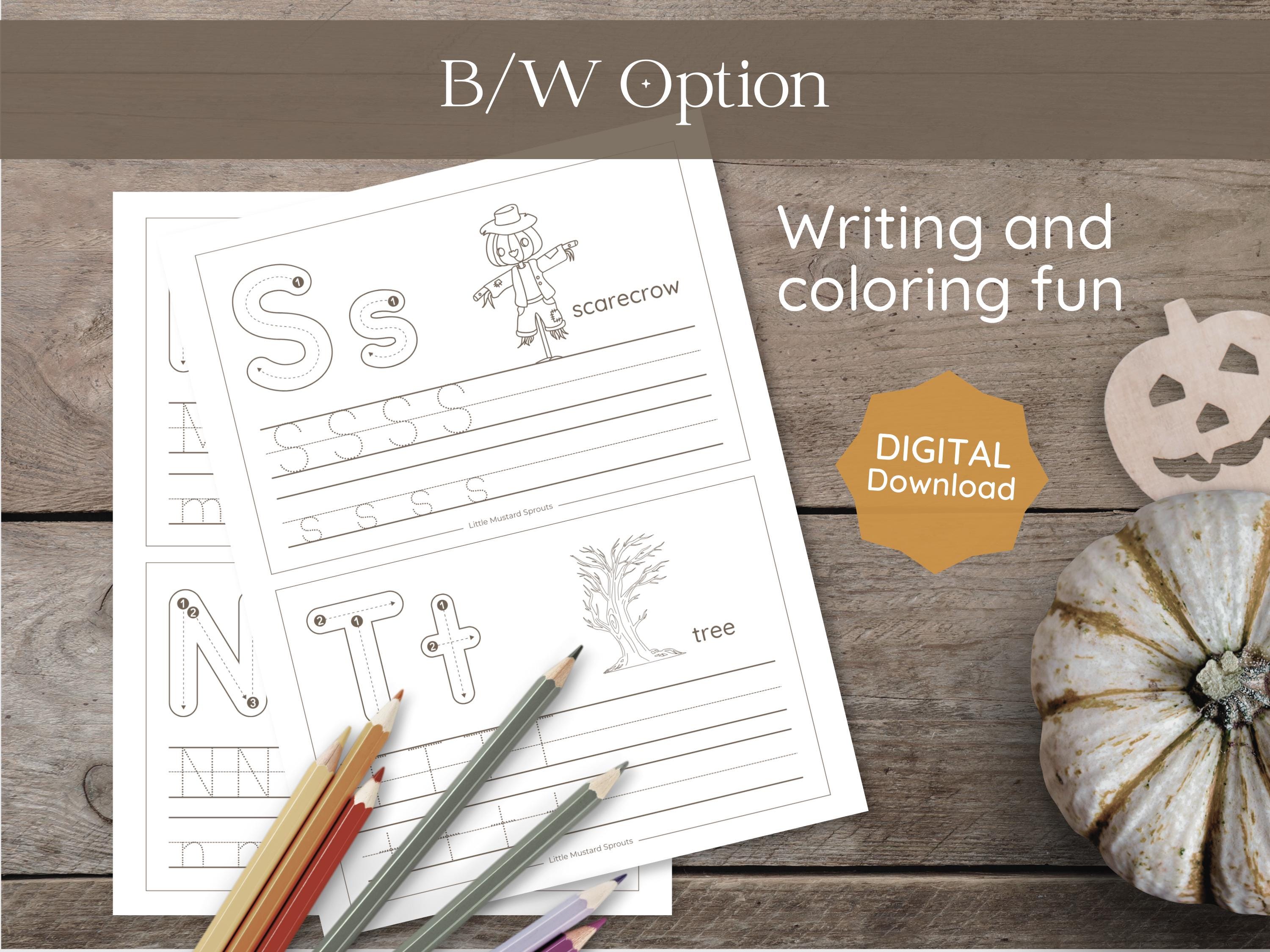 Halloween Alphabet Phonics Tracing Cards: Printable ABC Worksheets for ...