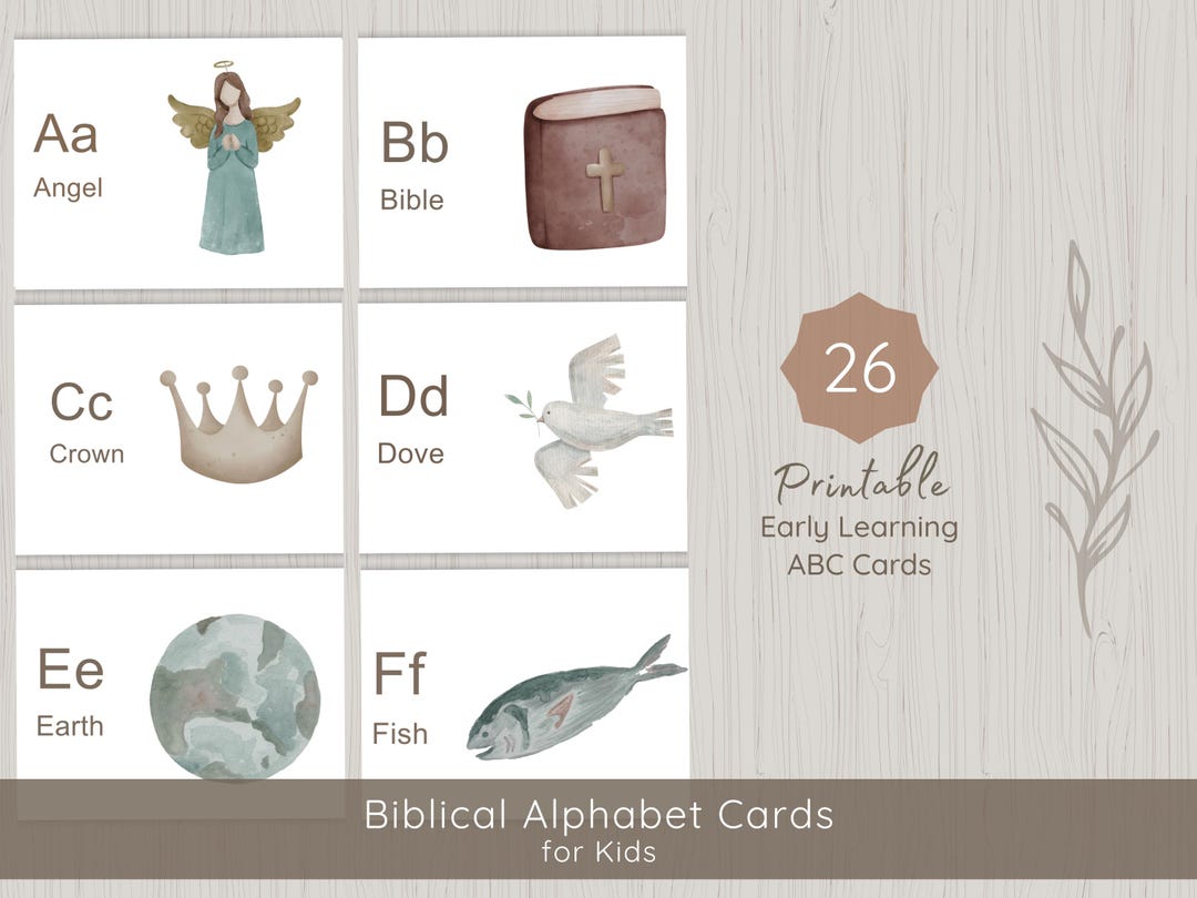 Biblical Alphabet Flashcards | Printable Christian ABC Flashcards ...