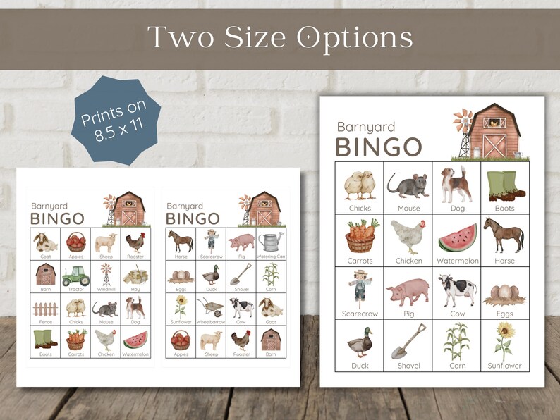 Farm Bingo Game Printable | Preschool Curriculum | Kids Birthday ...