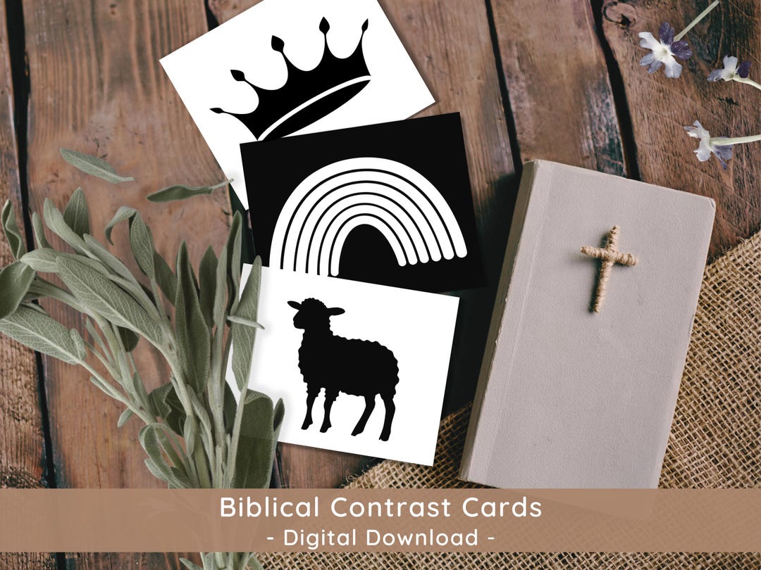 Christian Baby High-contrast Printable Flashcards: Newborn Gift or ...