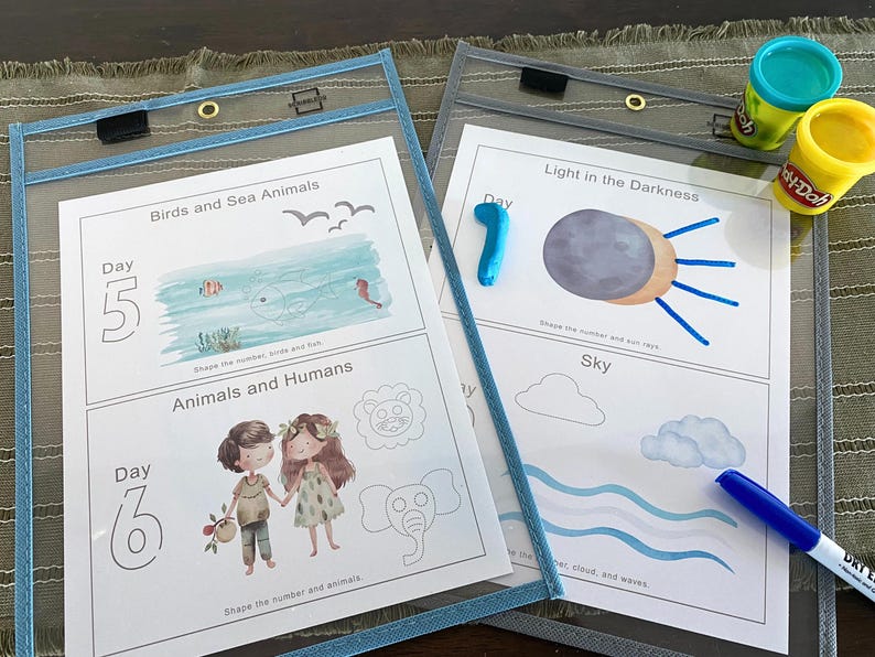 Days of Creation Playdough Mats | Genesis Learning Mats | Tactile ...