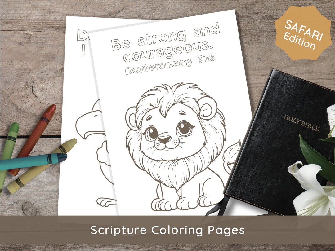 Safari Animals Bible Verse Coloring Pages: Christian Homeschool ...
