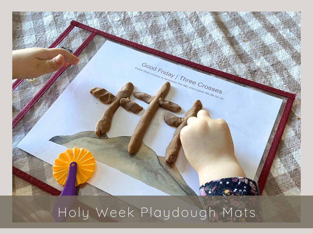 Easter Story Holy Week Playdough Mats | Easter Countdown | Sensory ...