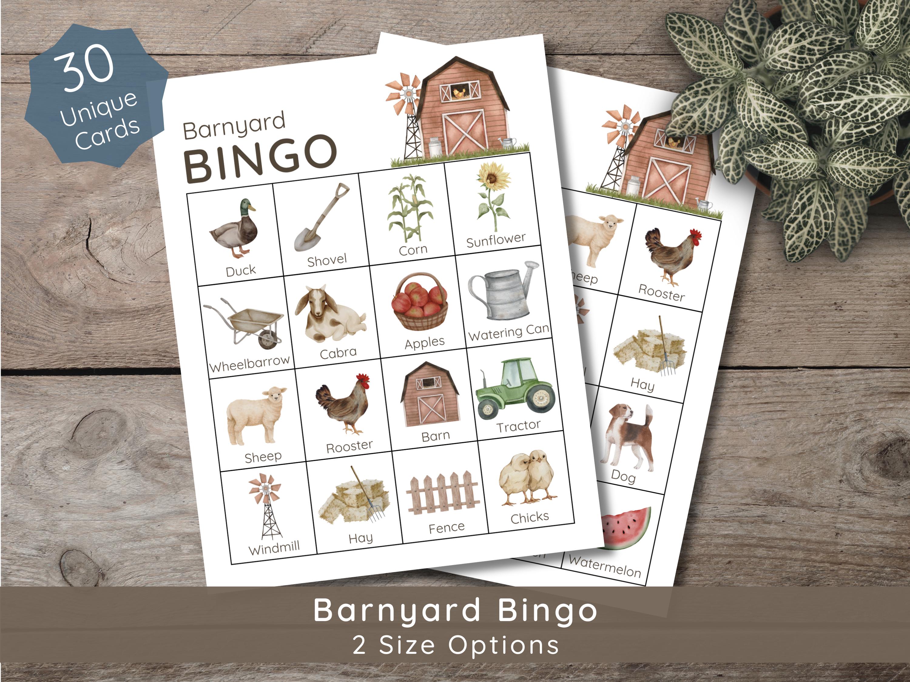 Farm Bingo Game Printable | Preschool Curriculum | Kids Birthday ...
