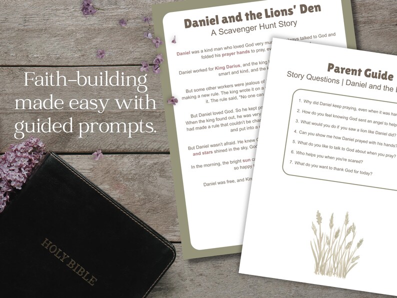 Bible Scavenger Hunt Sunday School Activity: Daniel and the Lions' Den ...