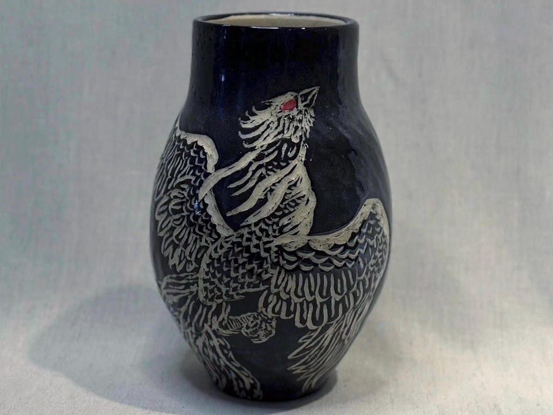 Vermillion Bird Vase (zhuque) - Etsy