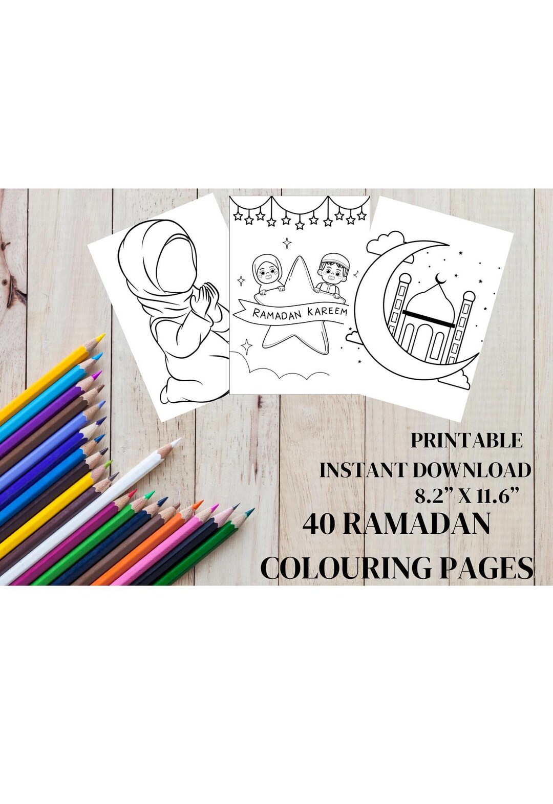 Ramadan Colouring Book, Digital Download, Printable Ramadan Colouring ...