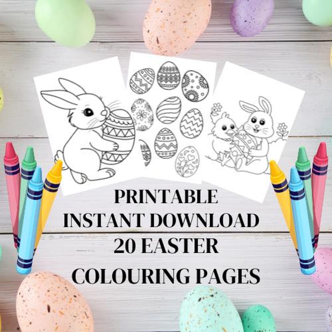 Easter Colouring Pages - Printable PDF for Kids, Easter Fun Instant ...