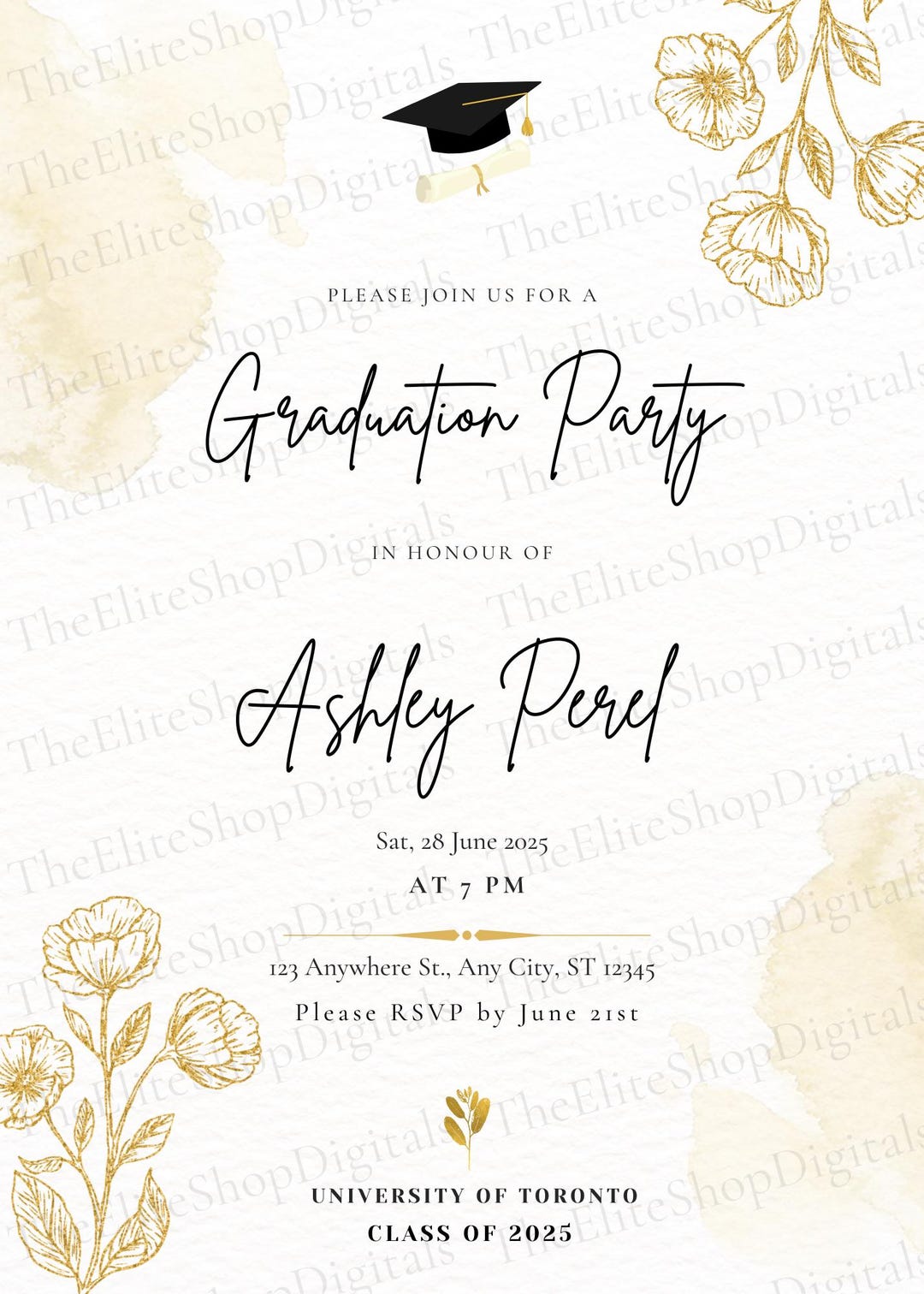 Editable Graduation Party Invitation Template, Digital Graduation Party ...