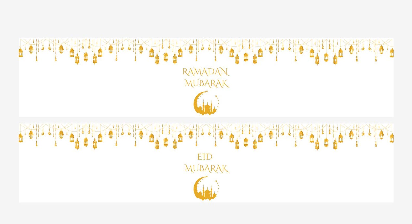 Ramadan Mubarak Water Bottle Label, Eid Mubarak Water Bottle Label ...