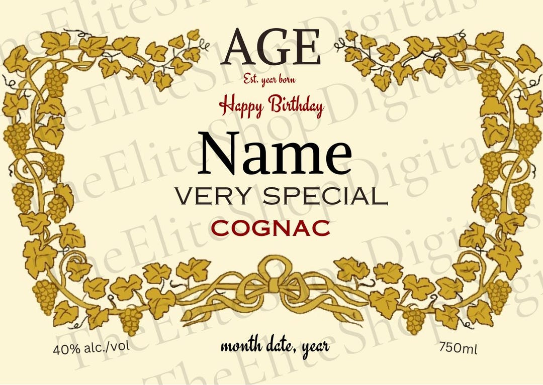 Editable Hennessy 750ml Label, Editable Hennessy Template, Bottle ...