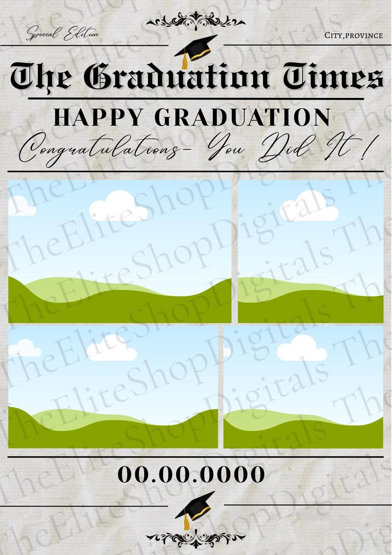 Editable Graduation Newspaper Template, the Graduation Times Newspaper ...