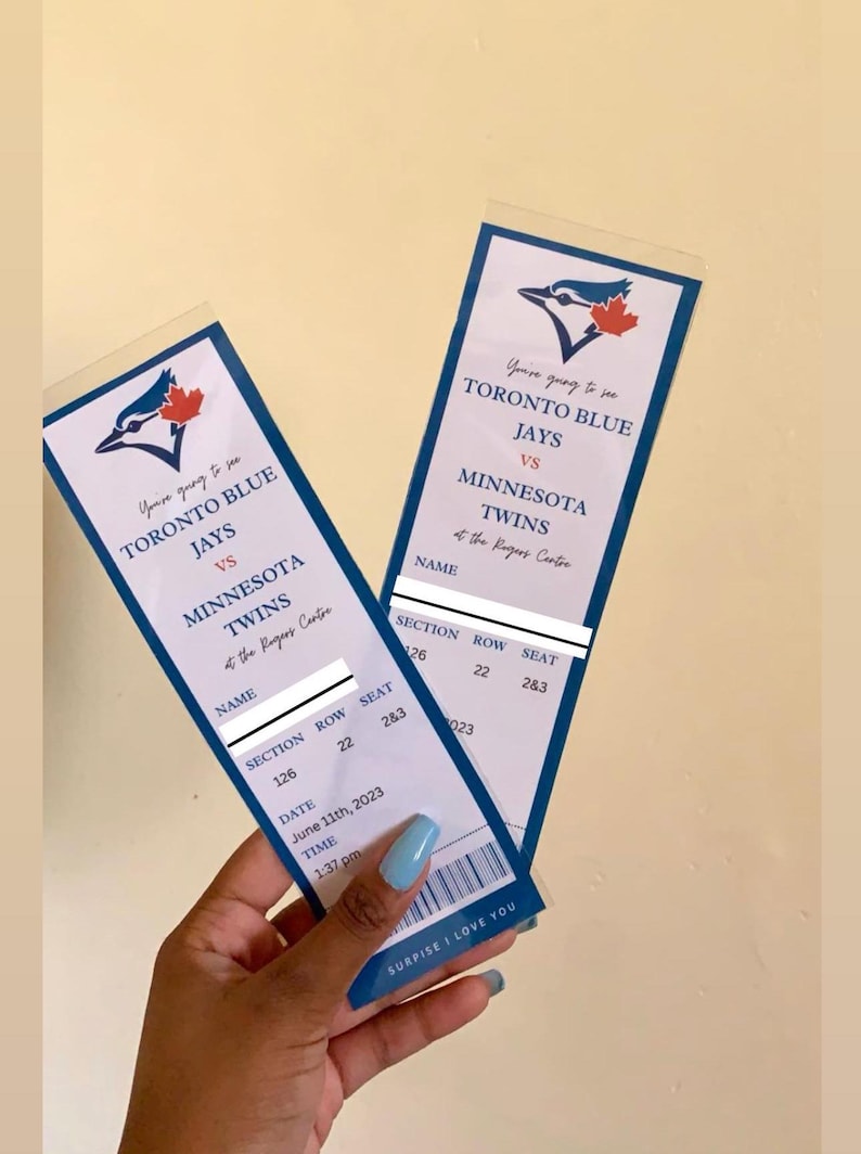 Editable Toronto Blue Jays Custom Baseball Tickets, Baseball Tickets ...