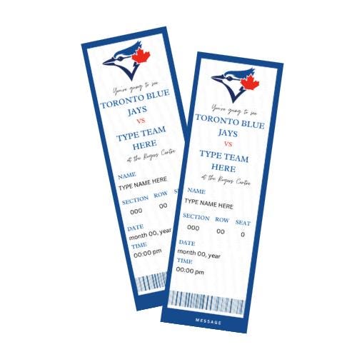 Editable Toronto Blue Jays Custom Baseball Tickets, Baseball Tickets ...