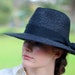 Very Wide-brimmed Straw Hat With Chin Strap Ribbons Adeline, Summer Wide-brimmed Hat - Etsy